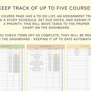 Digital Student Planner College Planner Course Tracker - Etsy
