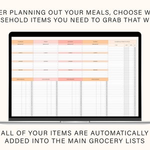 Digital Grocery List & Meal Planner | Google Sheets | Spreadsheet ...