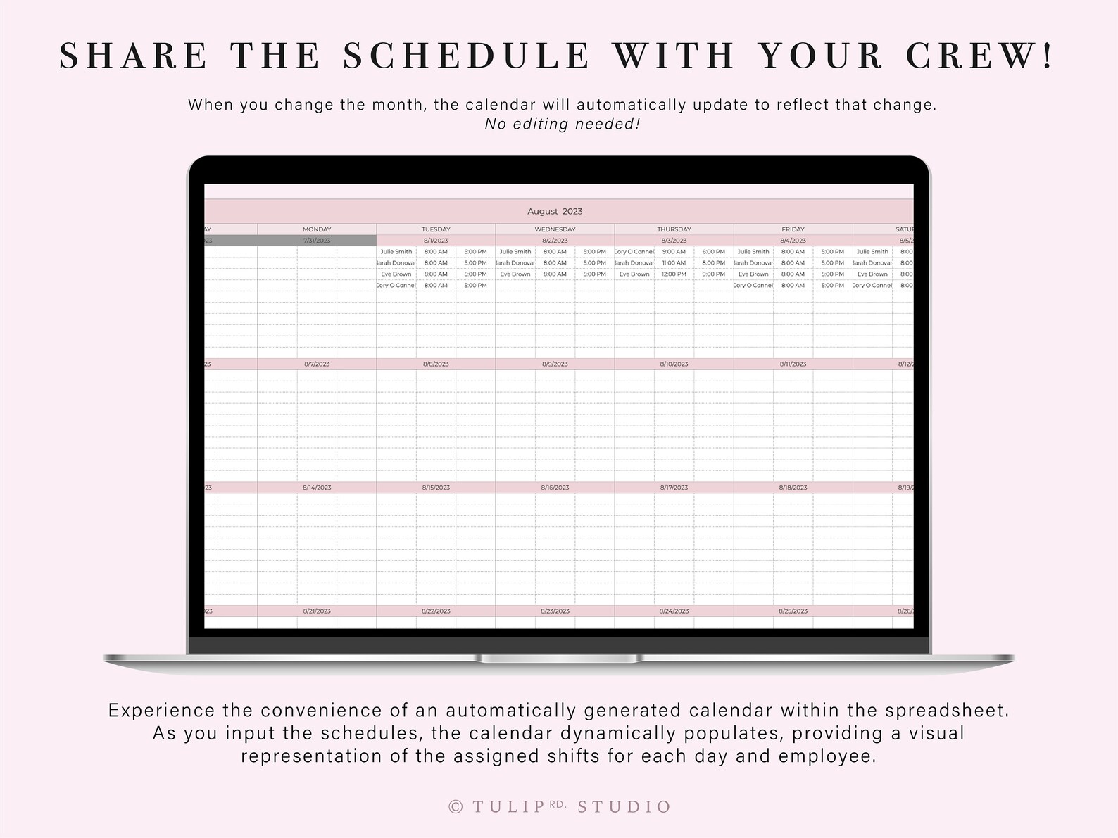 Employee Info and Absence Tracker | Monthly Employee Schedule ...