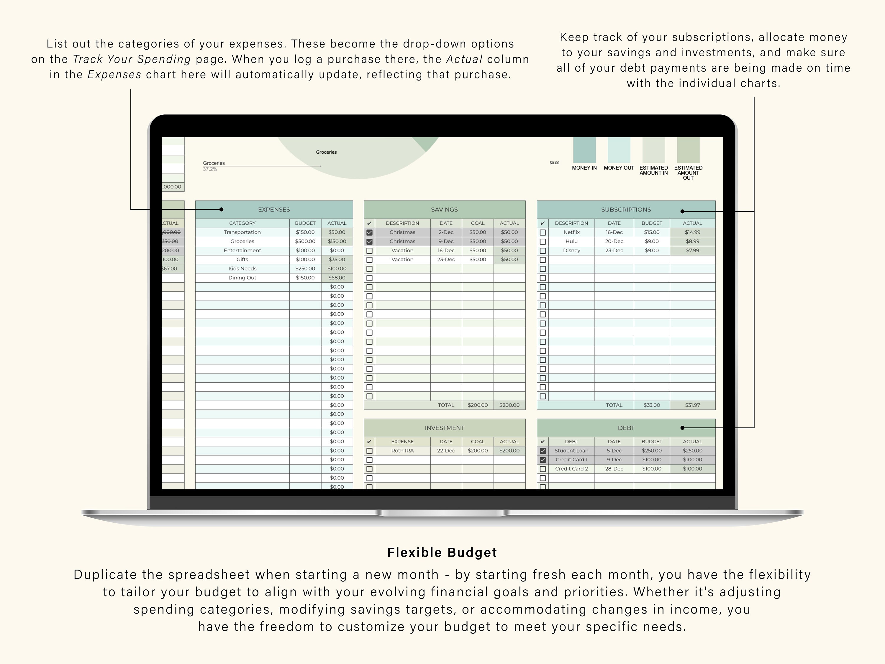 Monthly Budget Spreadsheet Google Sheets Budget Template - Etsy