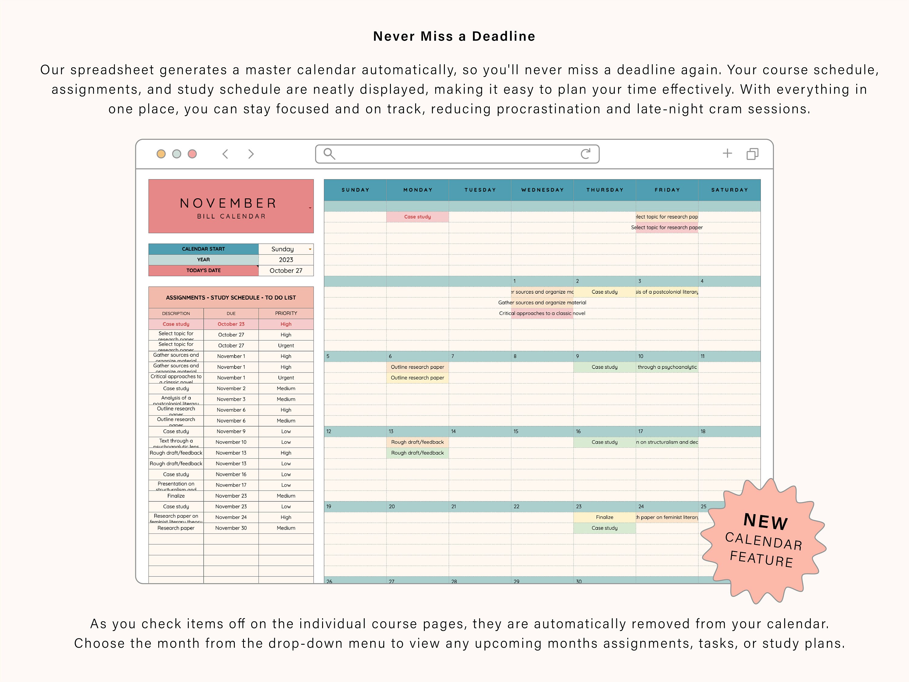 Digital Student Planner College Planner Course Tracker Google Sheets ...