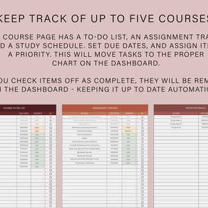 Digital Student Planner College Planner Course Tracker - Etsy