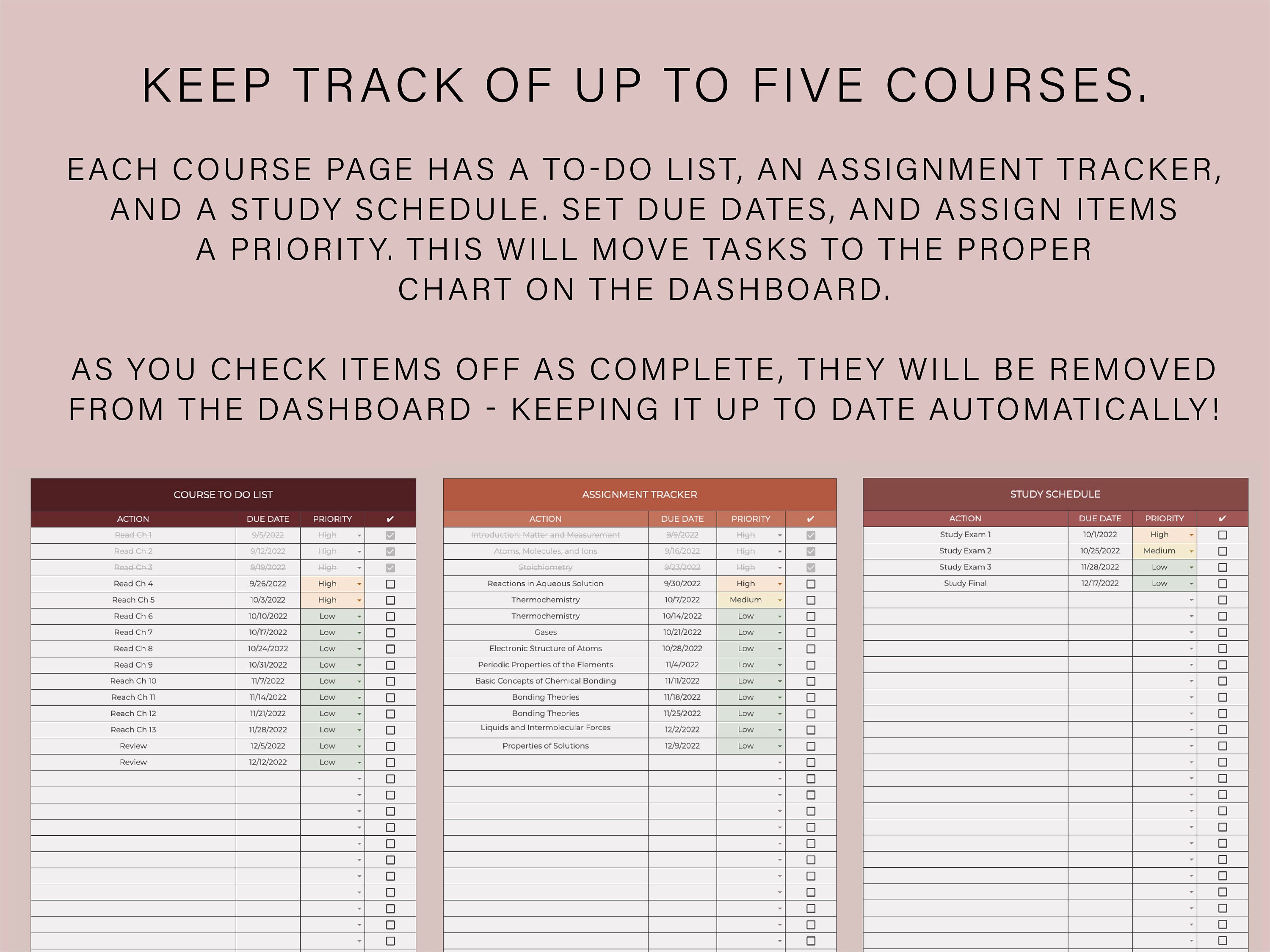 Digital Student Planner College Planner Course Tracker - Etsy