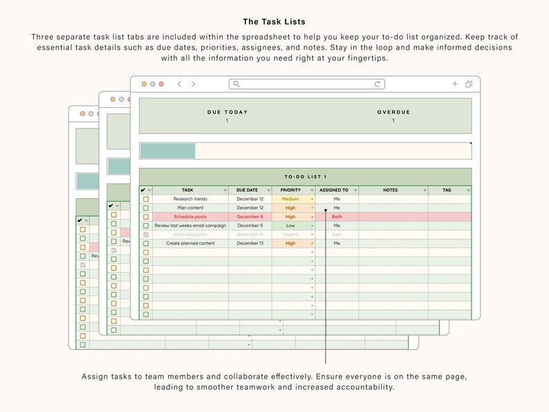 Task Tracking Spreadsheet | Task Planner | Digital to Do List | Google ...