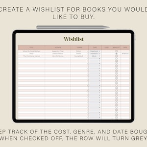 Book Tracker Spreadsheet | Reading Log | Google Sheets | Bibliophile ...