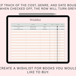 Book Tracker Spreadsheet Reading Log Google Sheets - Etsy
