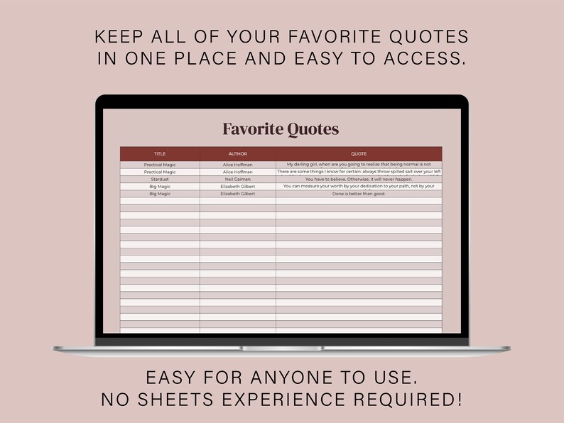 Book Tracker Spreadsheet Reading Log Google Sheets - Etsy