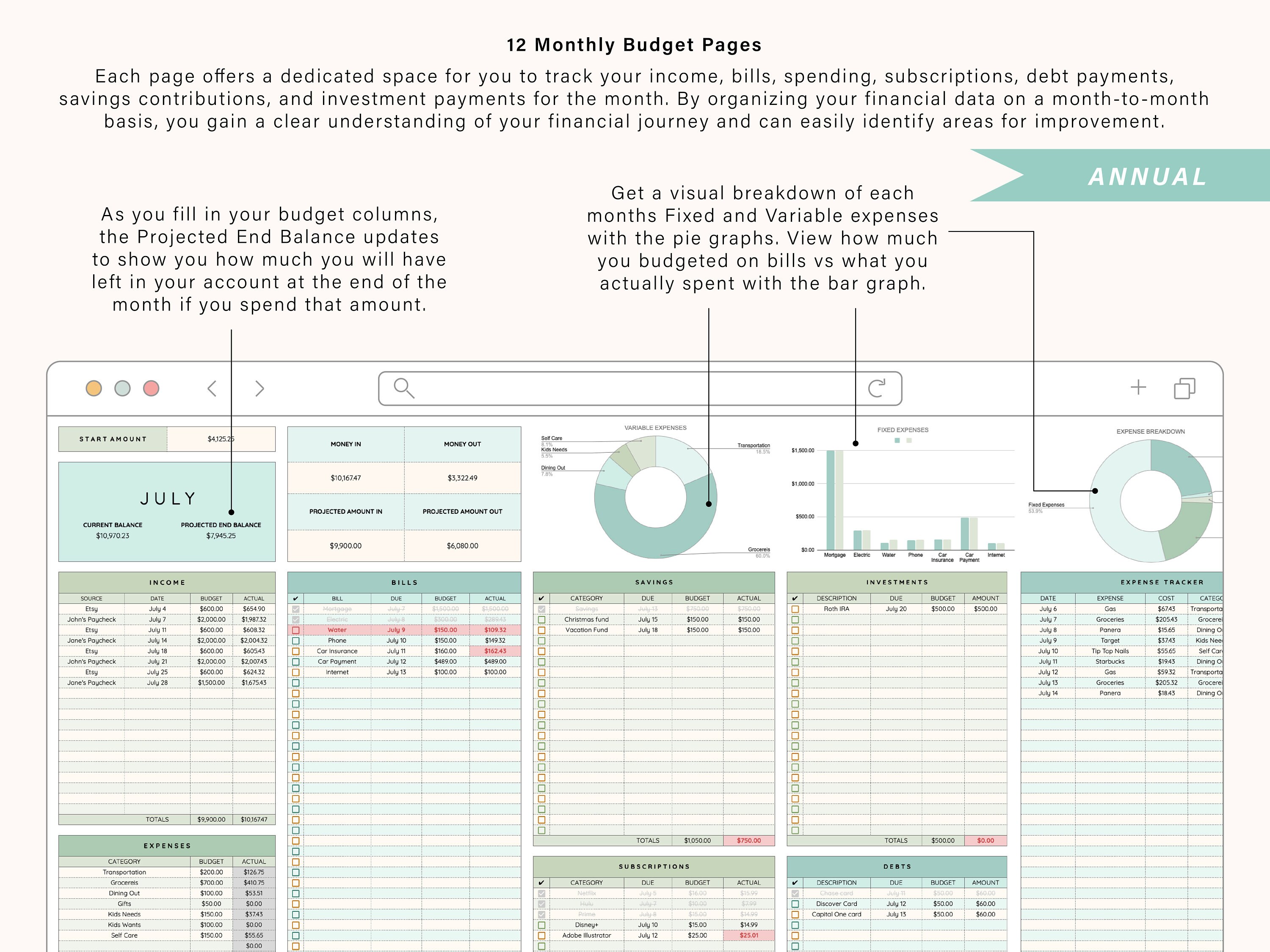 Budget Bundle Spreadsheet Template for Google Sheets - Etsy