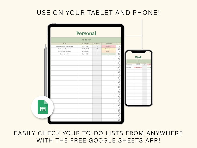 Task Tracking Spreadsheet Task Planner Digital to Do List - Etsy