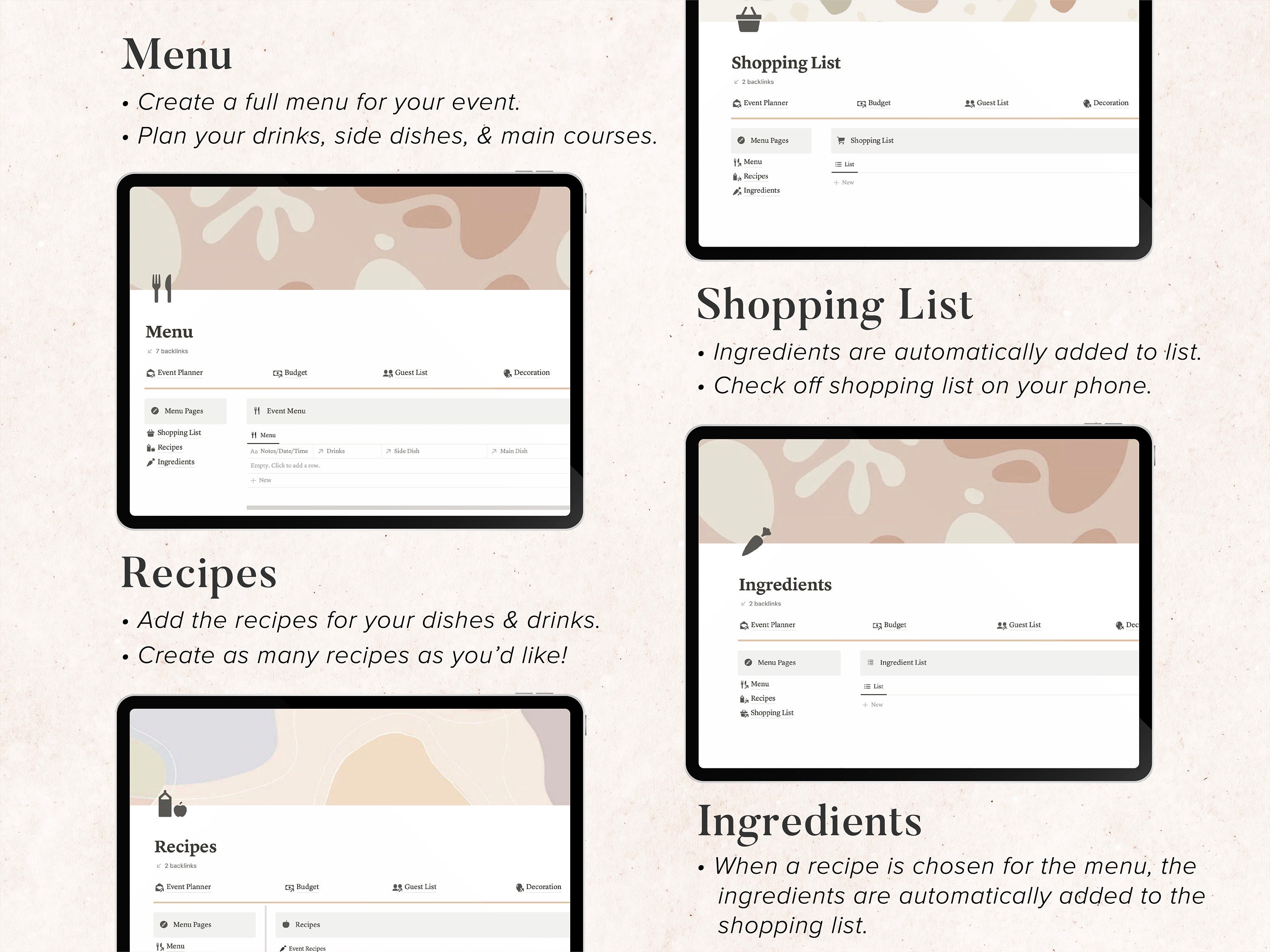 Notion Event Planner Template | Digital Planner | Party Planner ...
