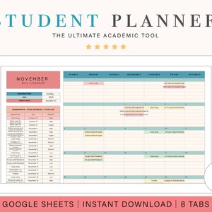 Digital Student Planner | College Planner | Course Tracker | Google ...