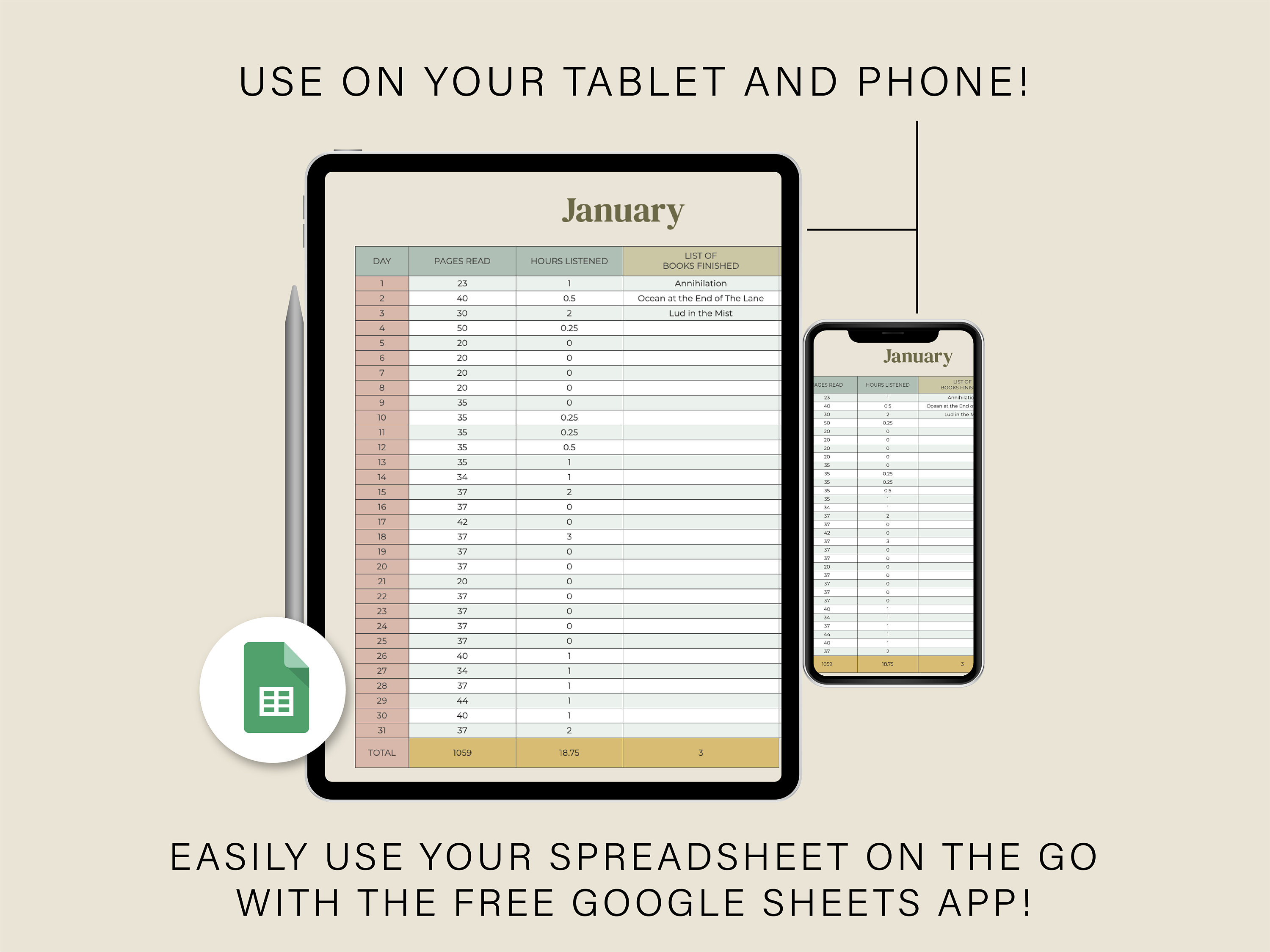 Book Tracker Spreadsheet | Reading Log | Google Sheets | Bibliophile ...