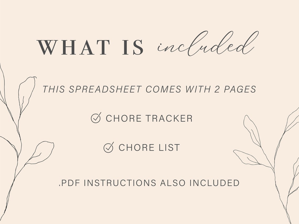 Family Chore Chart Google Sheets Spreadsheet Template Digital Chore ...