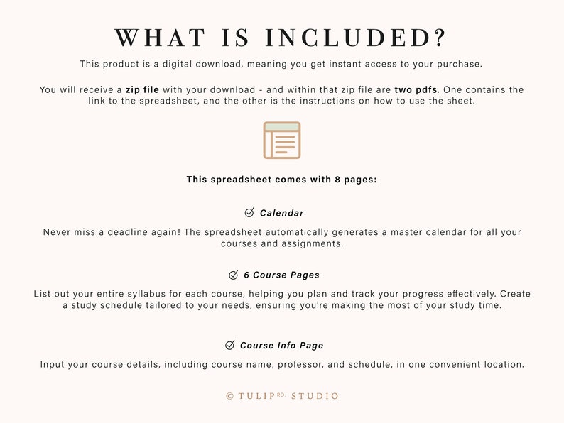 Digital Student Planner College Planner Course Tracker Google Sheets ...
