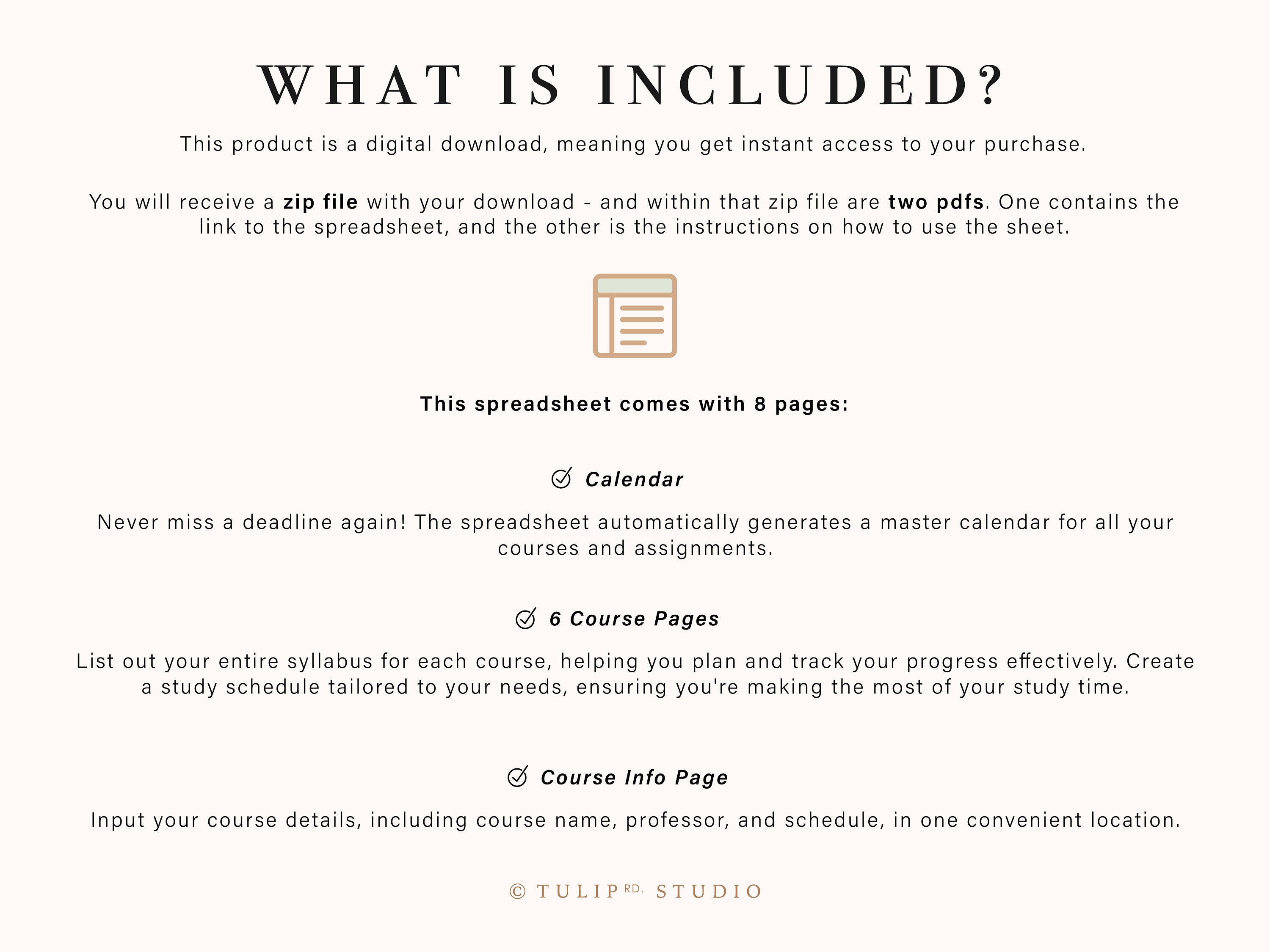 Digital Student Planner College Planner Course Tracker Google Sheets ...