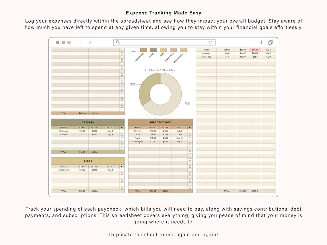 Paycheck Budget Spreadsheet for Google Sheets Template for Budgeting ...