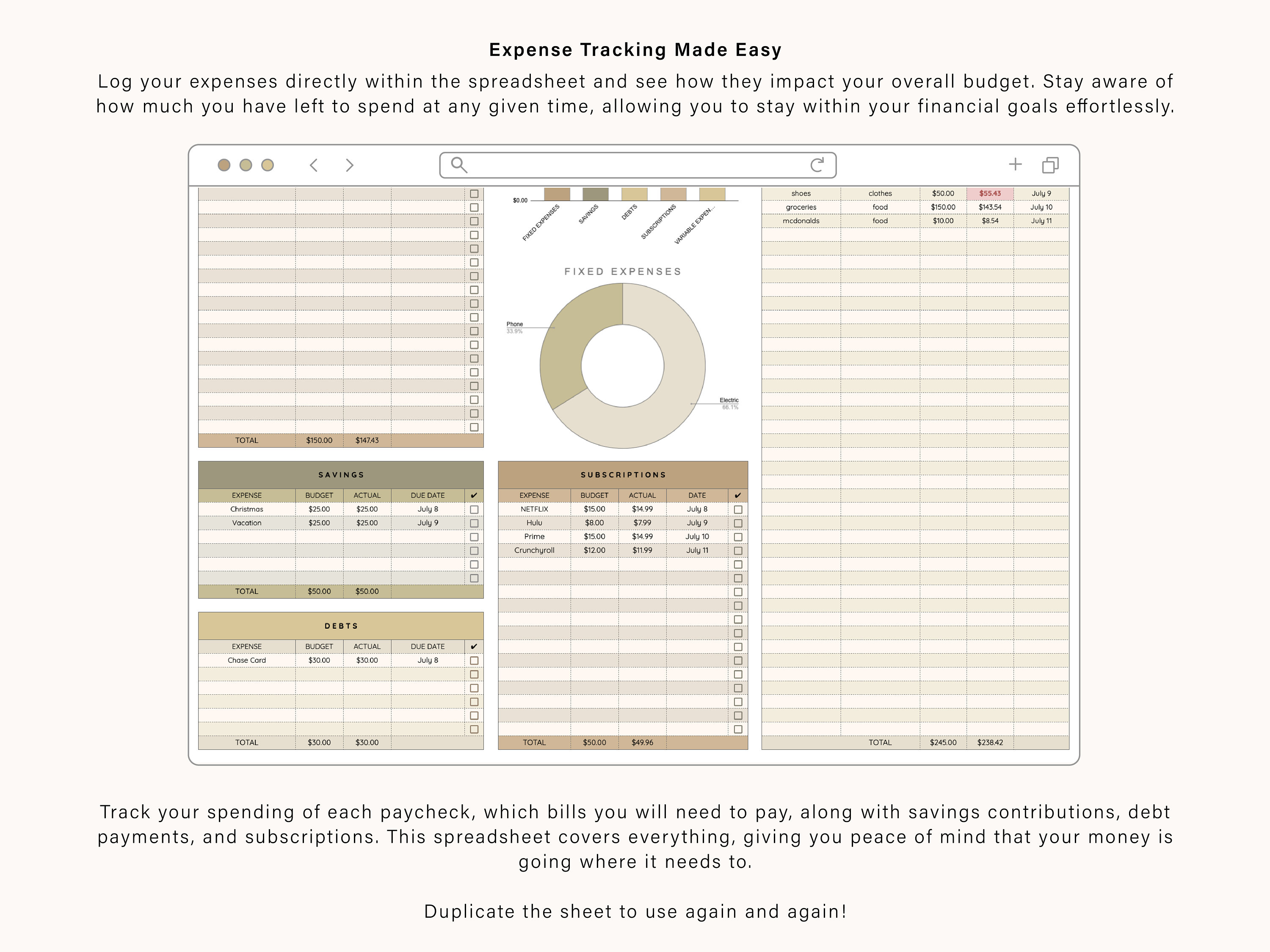 Paycheck Budget Spreadsheet for Google Sheets Template for Budgeting ...