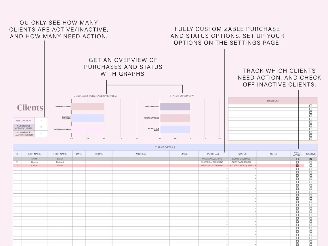 Business Client Tracker Freelance Client Tracker Small - Etsy