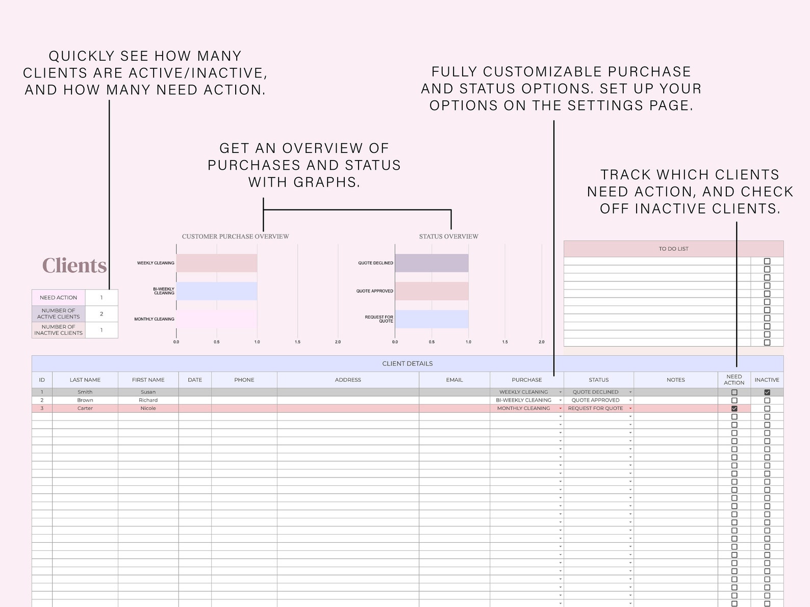 Business Client Tracker Freelance Client Tracker Small - Etsy