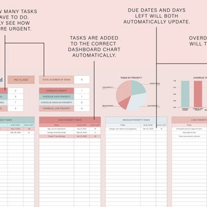 Task Tracking Spreadsheet Task Planner Digital to Do List - Etsy