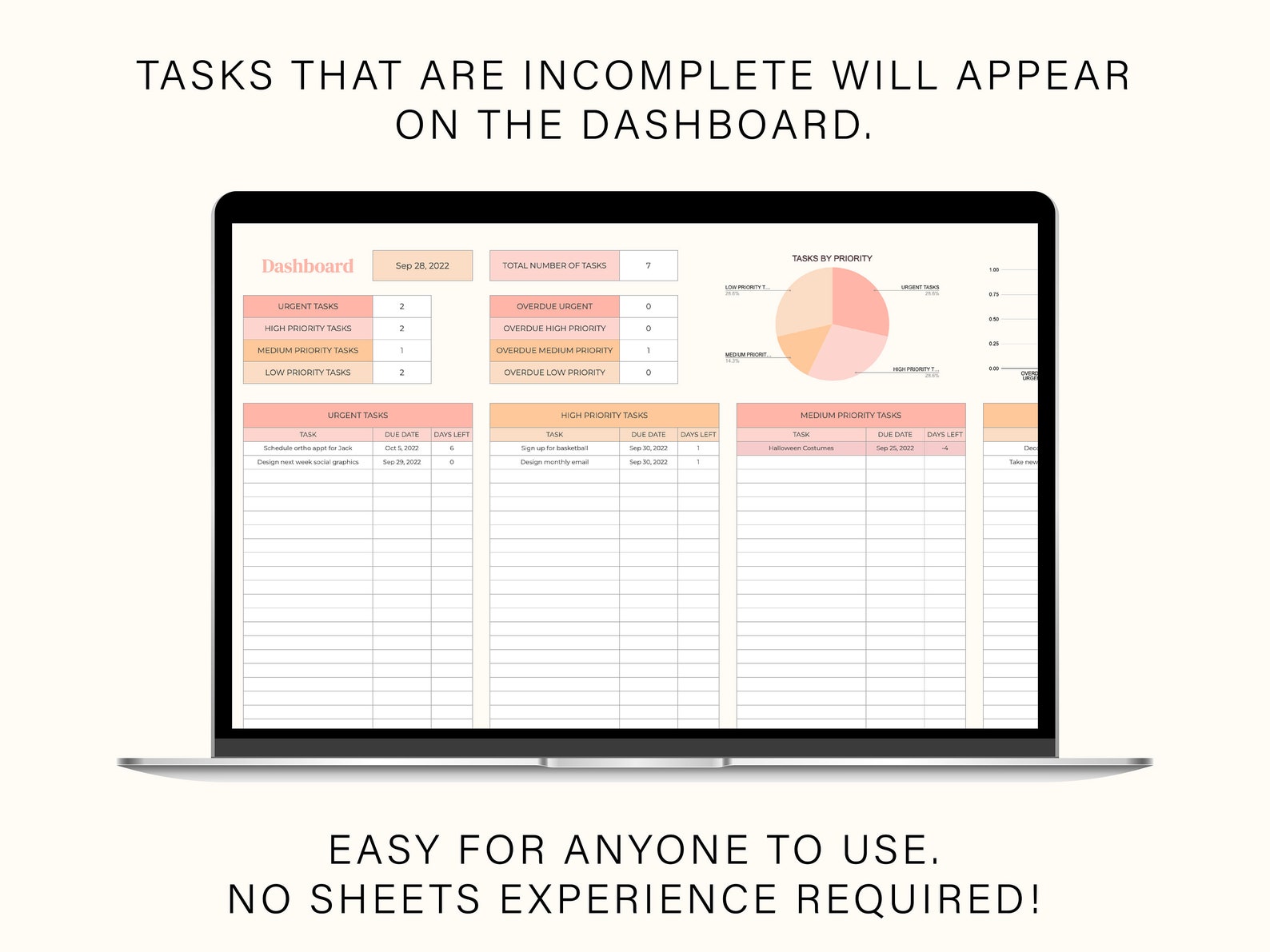Task Tracking Spreadsheet Task Planner Digital to Do List - Etsy