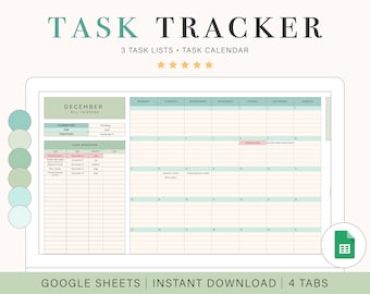 Task Tracker Digital to Do List Task Planner Google Sheets Template ...
