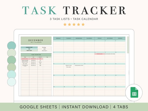 Task Tracker Spreadsheet Google Sheets to Do List Planner Spreadsheet ...