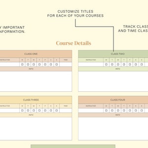Digital Student Planner College Planner Course Tracker - Etsy