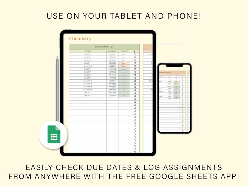 Digital Student Planner College Planner Course Tracker - Etsy
