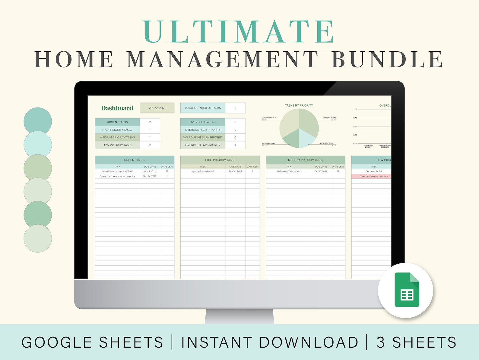 Ultimate Home Management Bundle Task Tracker Meal Planner - Etsy