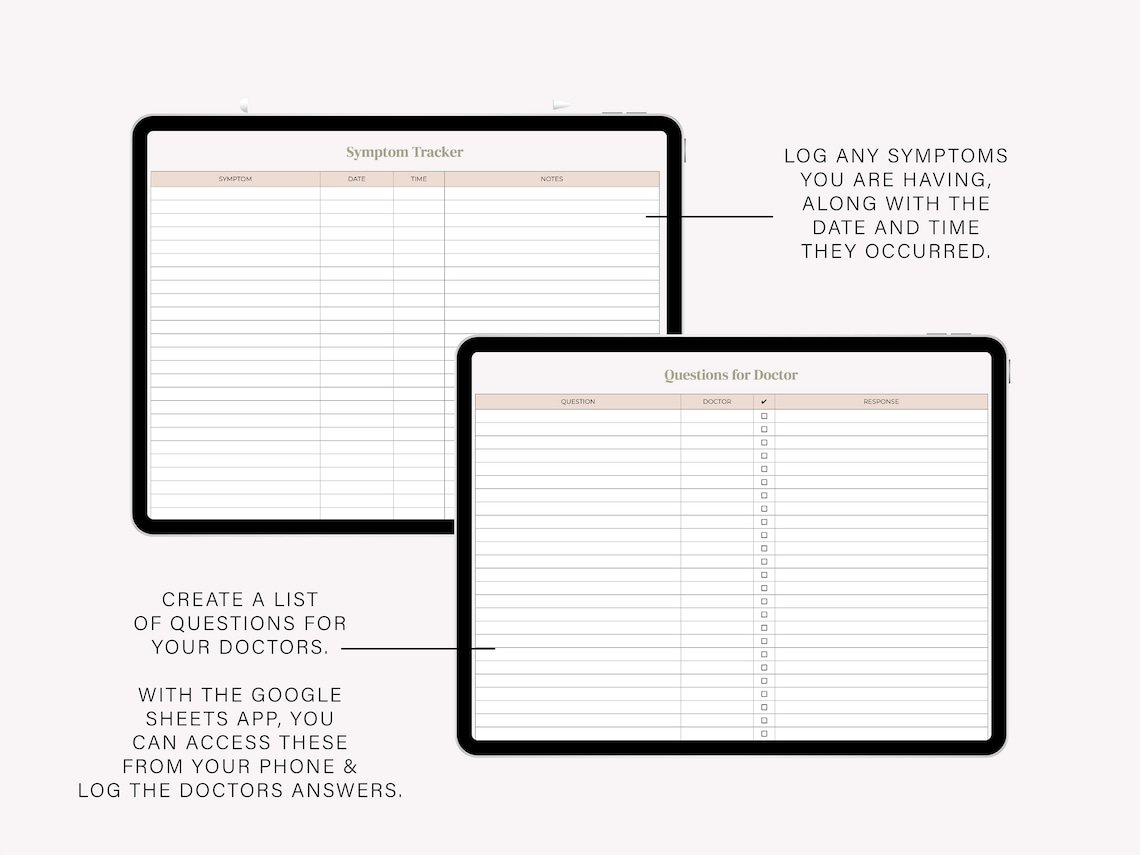 Medical Planner Spreadsheet Digital Medication Tracker Appointment ...