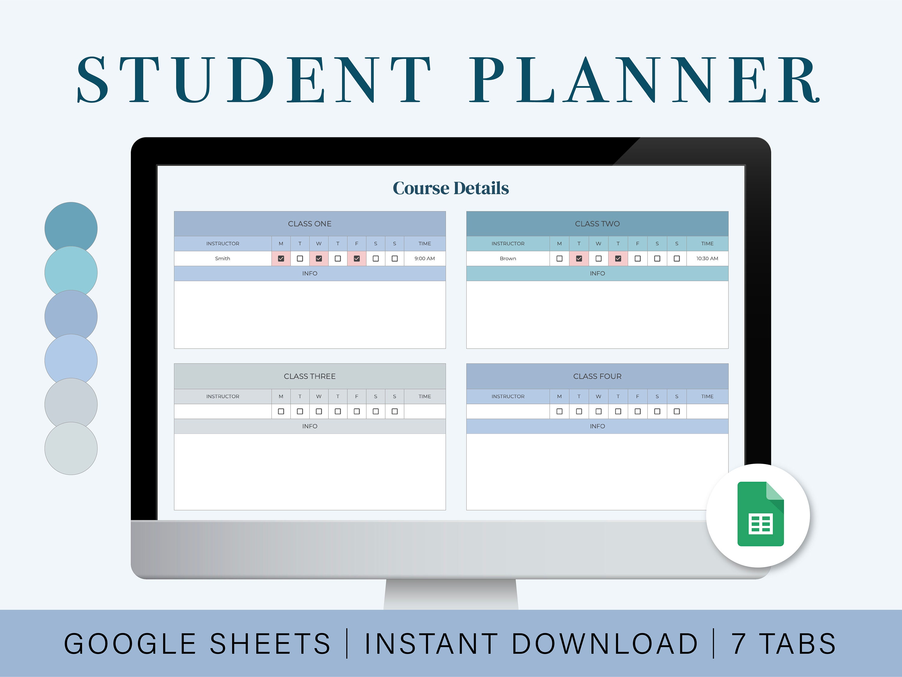 Digital Student Planner College Planner Course Tracker - Etsy