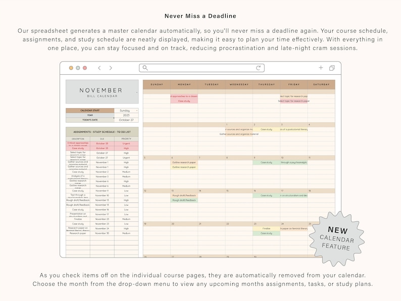 Digital Student Planner College Planner Course Tracker Google Sheets ...