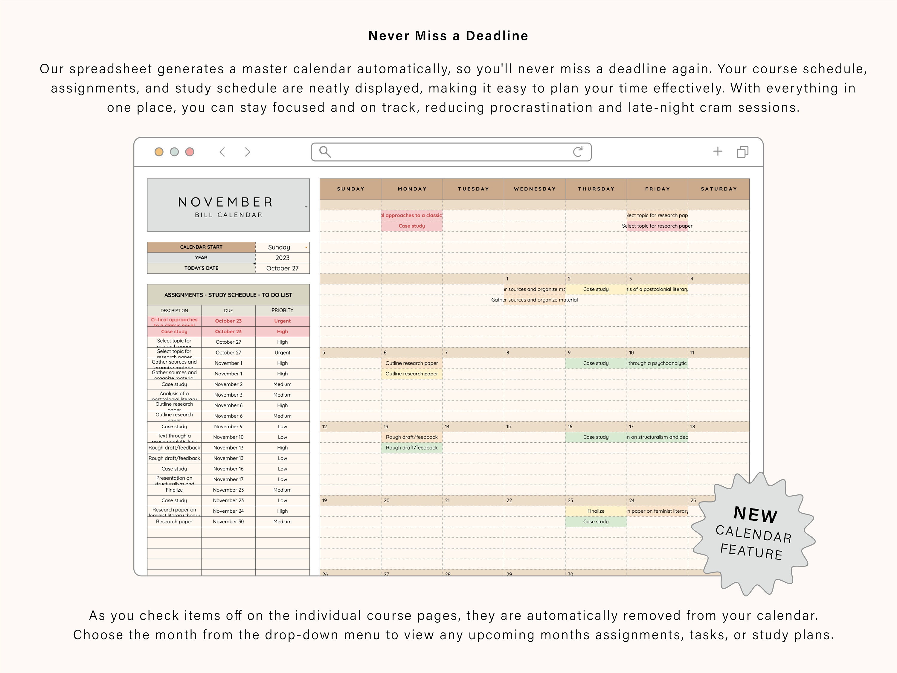 Digital Student Planner College Planner Course Tracker Google Sheets ...