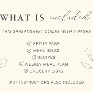 Digital Grocery List & Meal Planner | Google Sheets | Spreadsheet ...