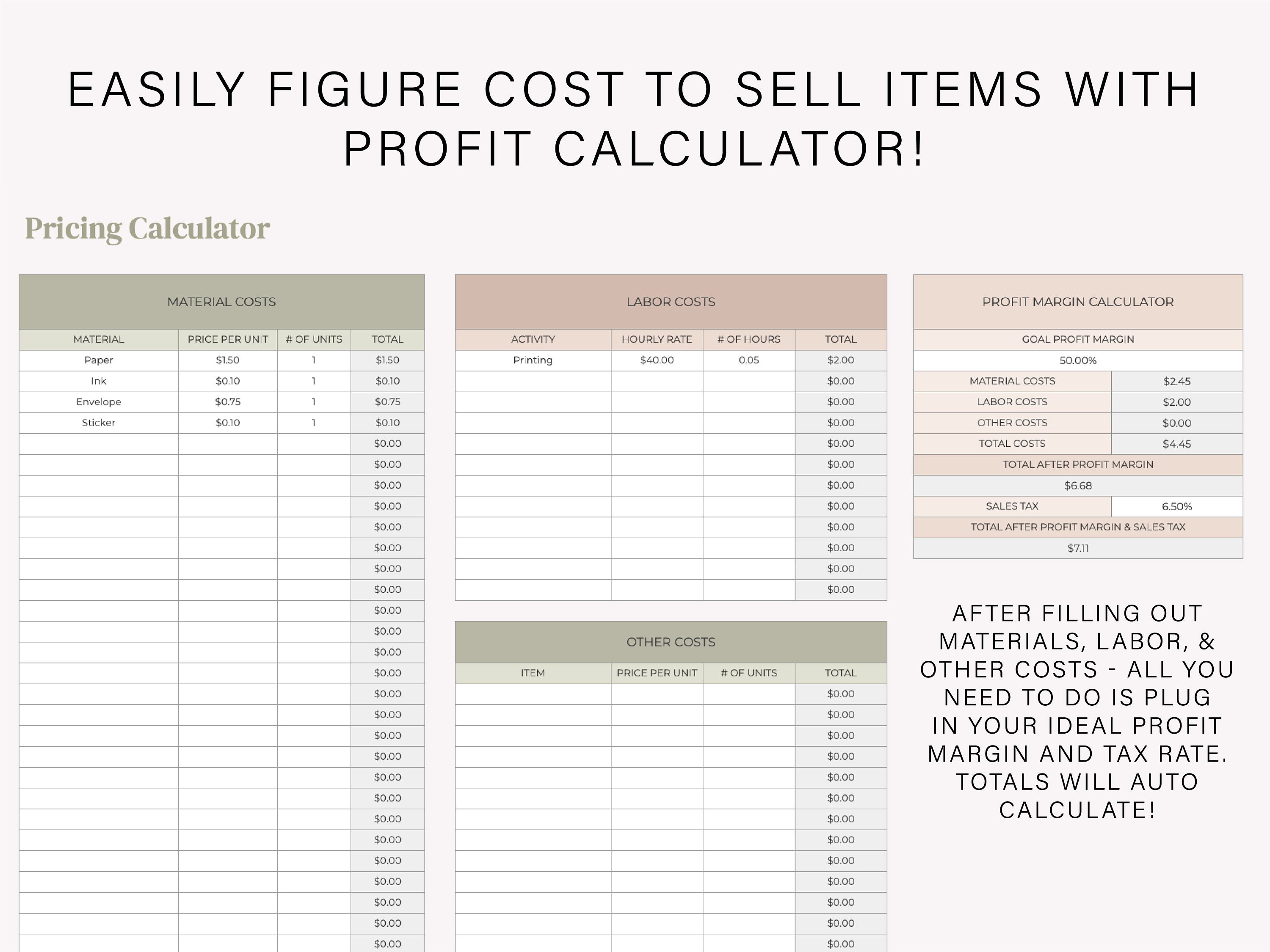 Business Bookkeeping Spreadsheet Inventory Tracker Digital Pricing ...