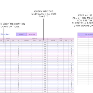 Medical Planner Spreadsheet | Digital Medication Tracker | Appointment ...