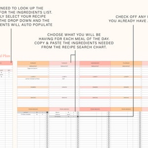 Digital Grocery List & Meal Planner | Google Sheets | Spreadsheet ...
