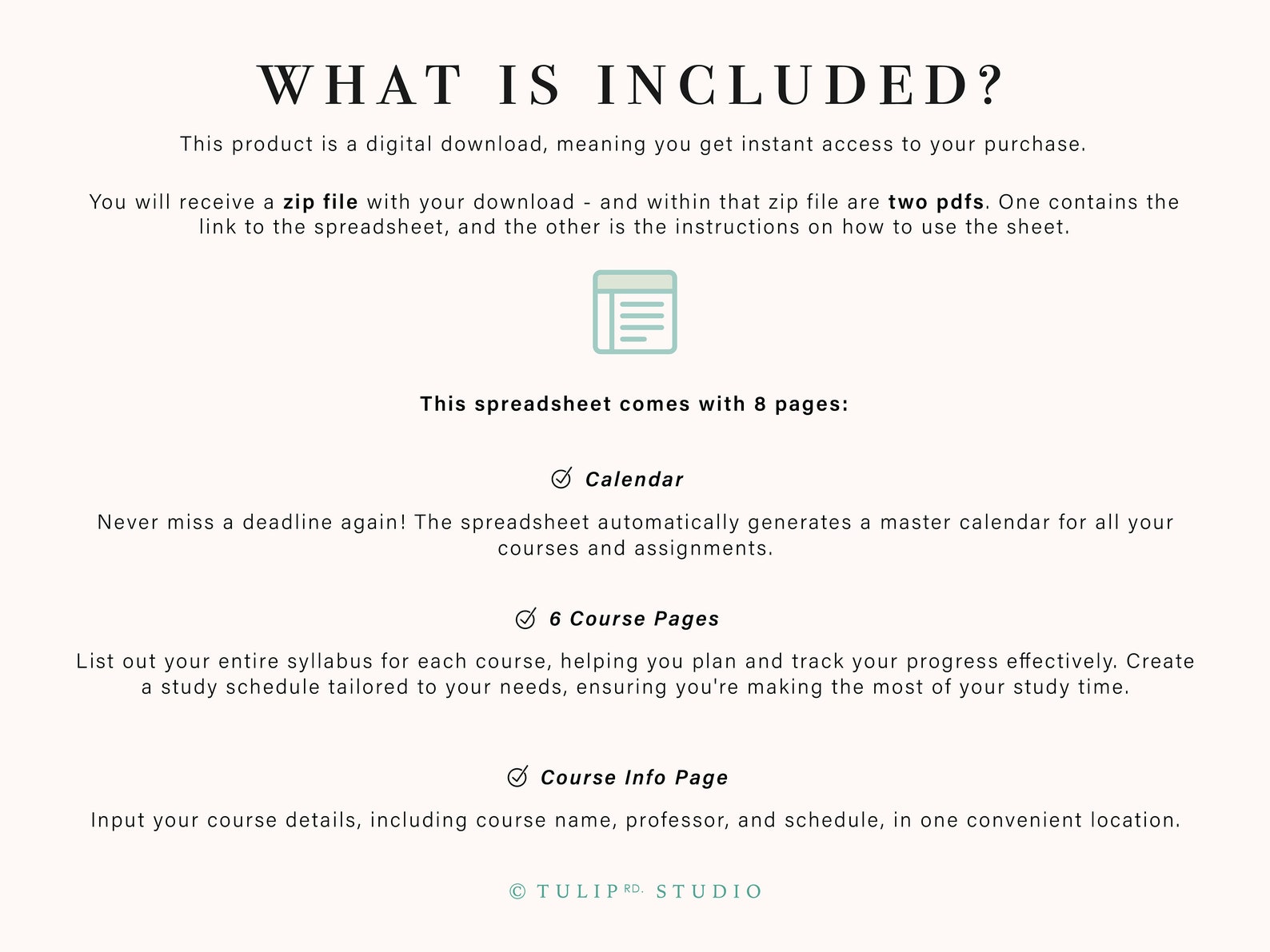 Digital Student Planner College Planner Course Tracker Google Sheets ...
