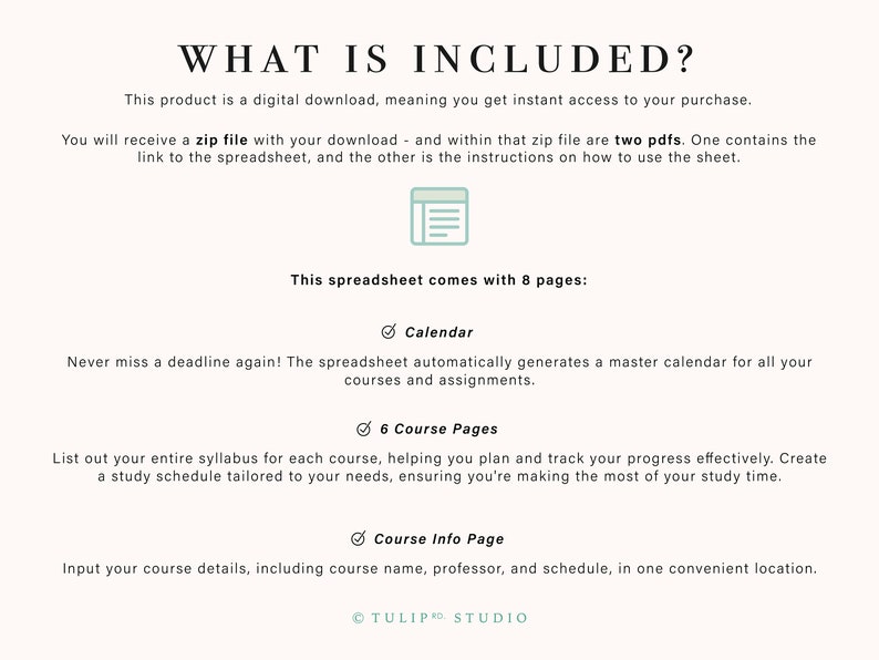 Digital Student Planner College Planner Course Tracker Google Sheets ...