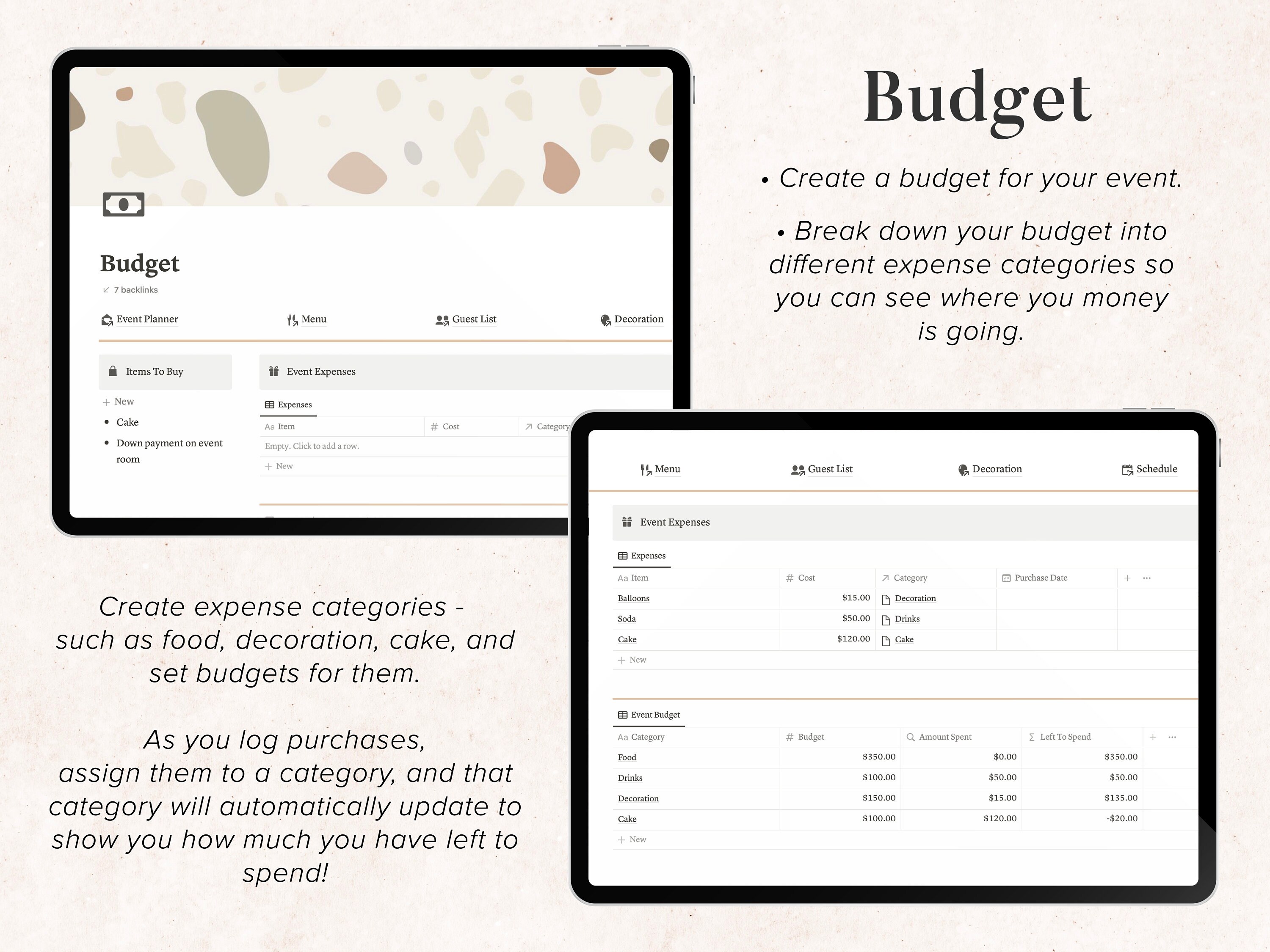 Notion Event Planner Template | Digital Planner | Party Planner ...