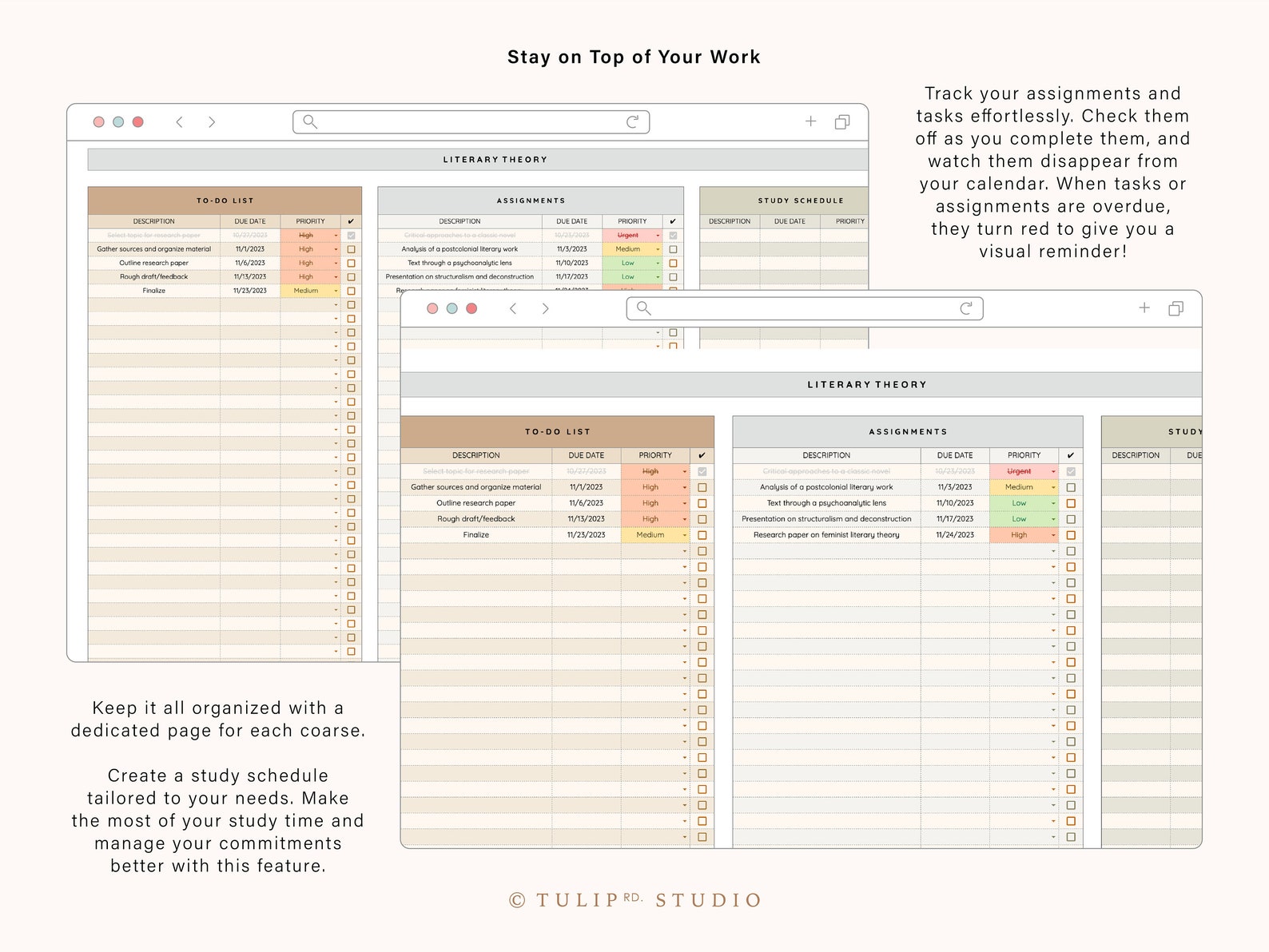 Digital Student Planner College Planner Course Tracker Google Sheets ...