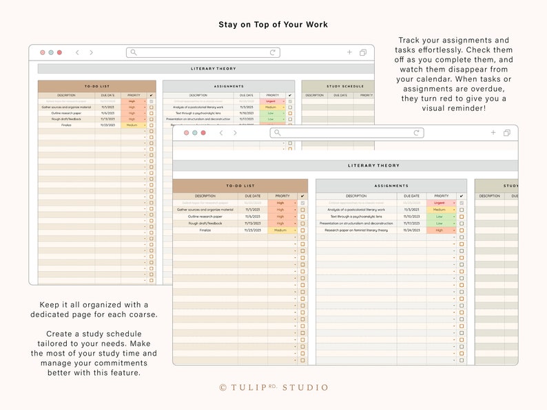 Digital Student Planner College Planner Course Tracker Google Sheets ...