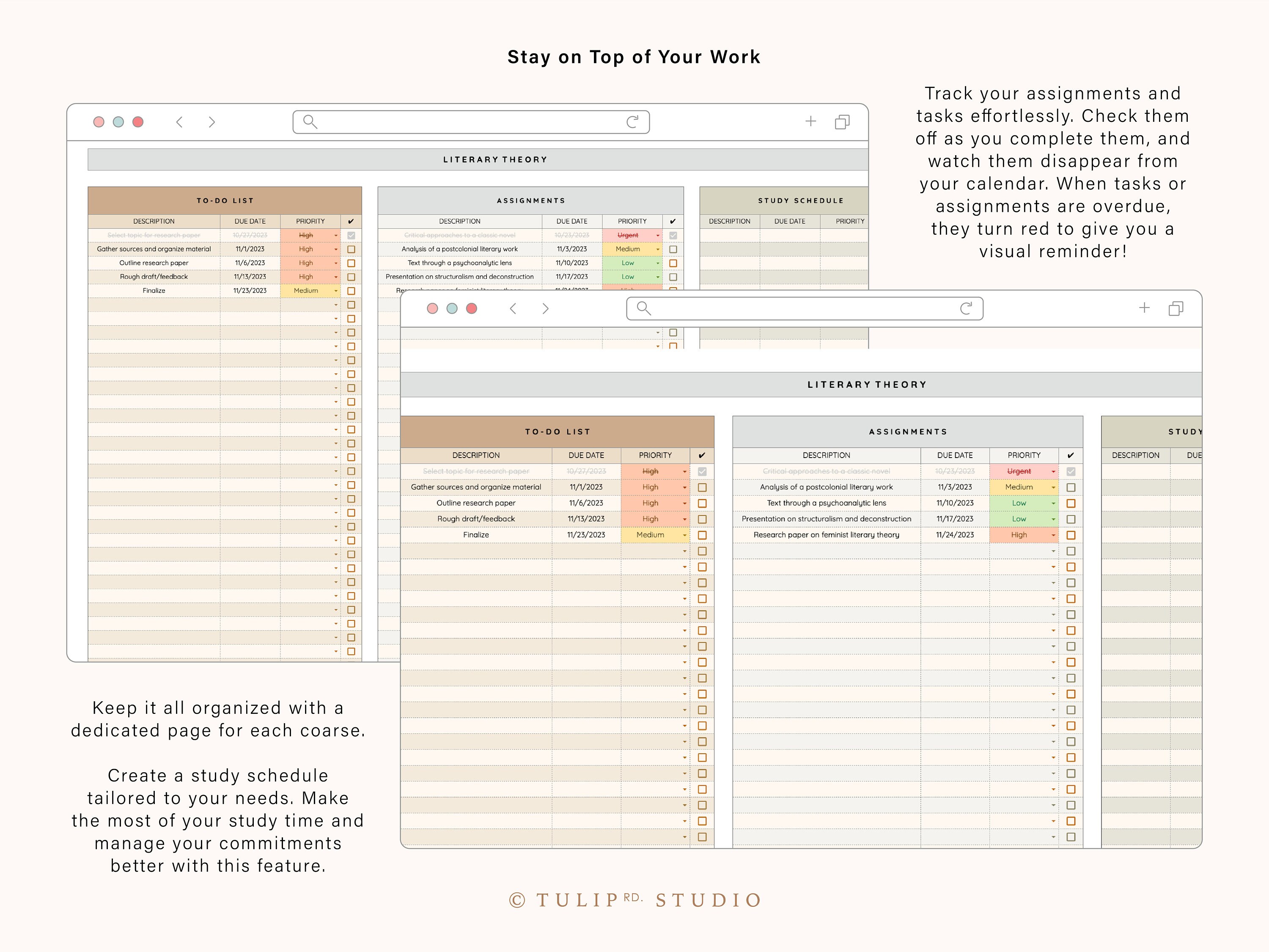 Digital Student Planner College Planner Course Tracker Google Sheets ...