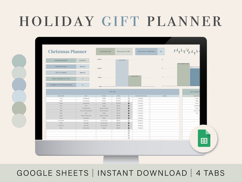 Holiday Planner Christmas Gift Tracker Gift Tracking - Etsy