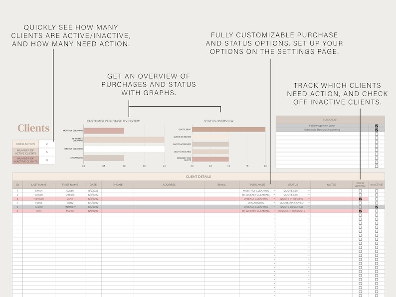 Business Client Tracker | Freelance Client Tracker | Small Business ...
