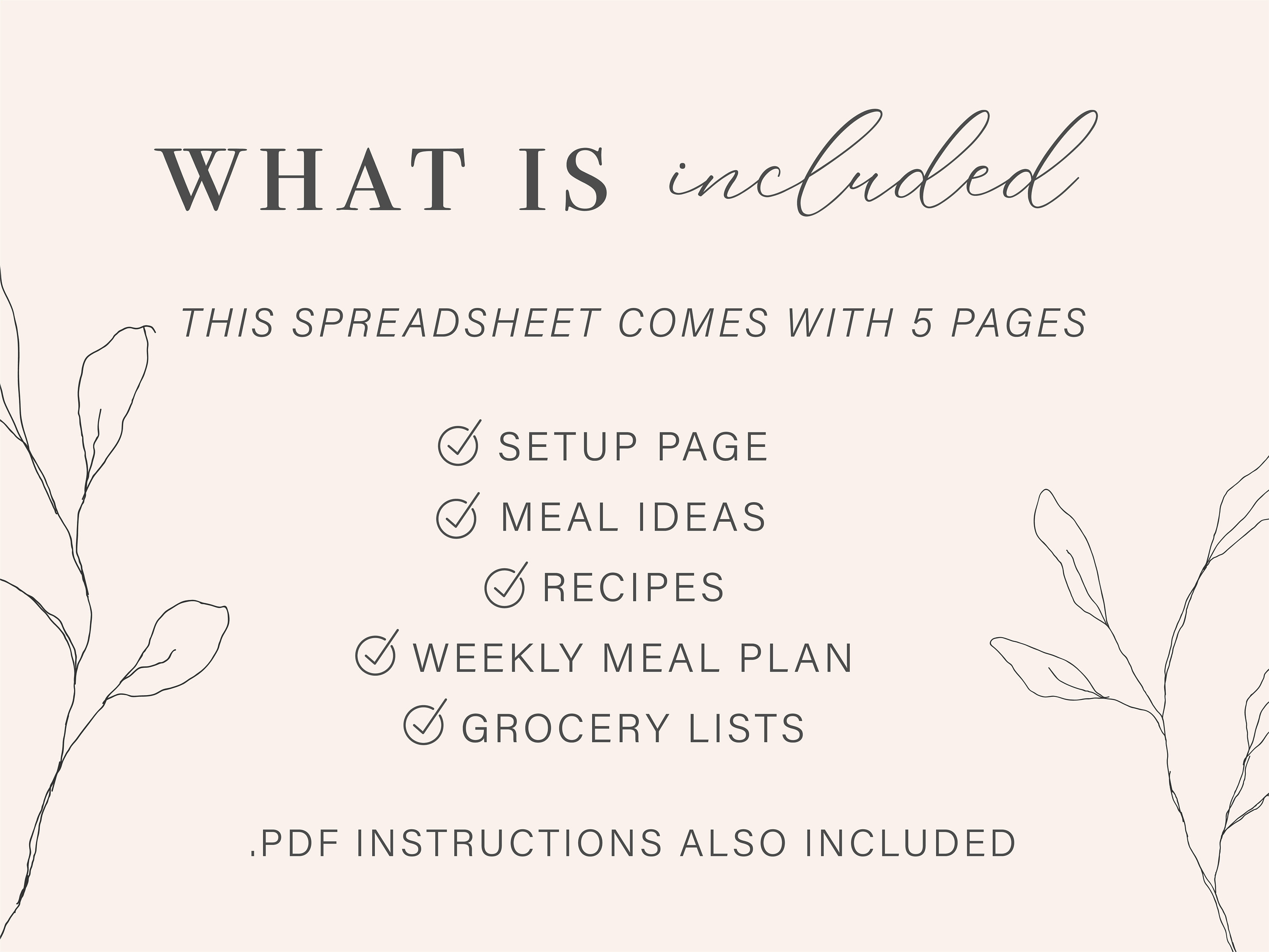 Digital Grocery List & Meal Planner Google Sheets Spreadsheet Template ...