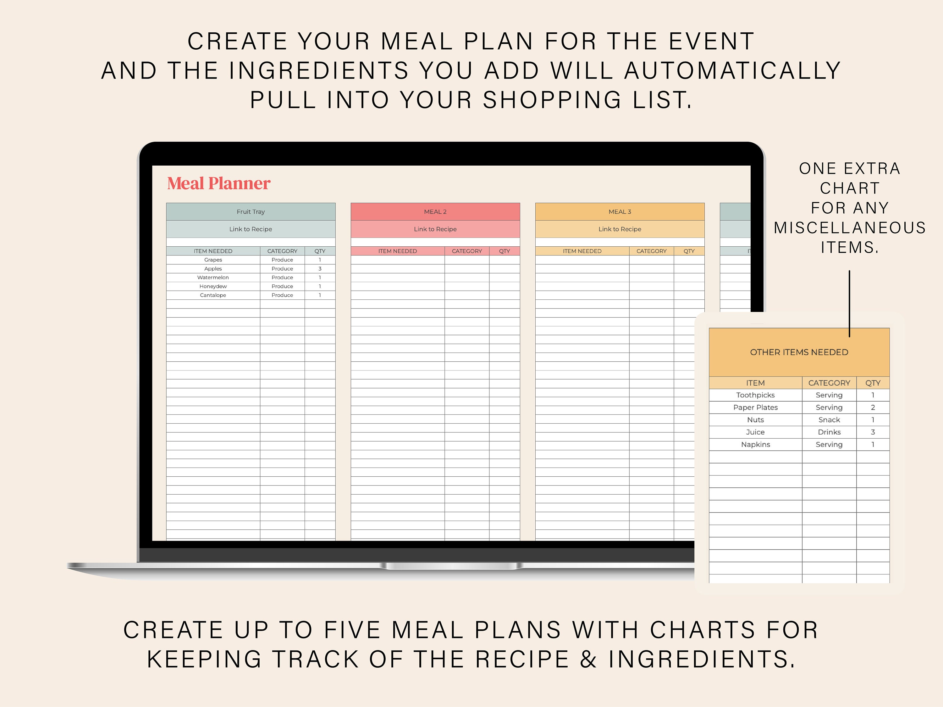 Event Planner Spreadsheet Google Sheets Spreadsheet Template Digital ...