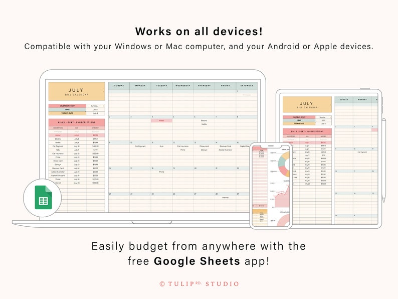 Budget Bundle Spreadsheet Template for Google Sheets Spreadsheet ...