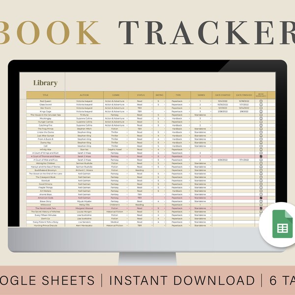 Book Tracker Spreadsheet Reading Log Google Sheets Bibliophile ...